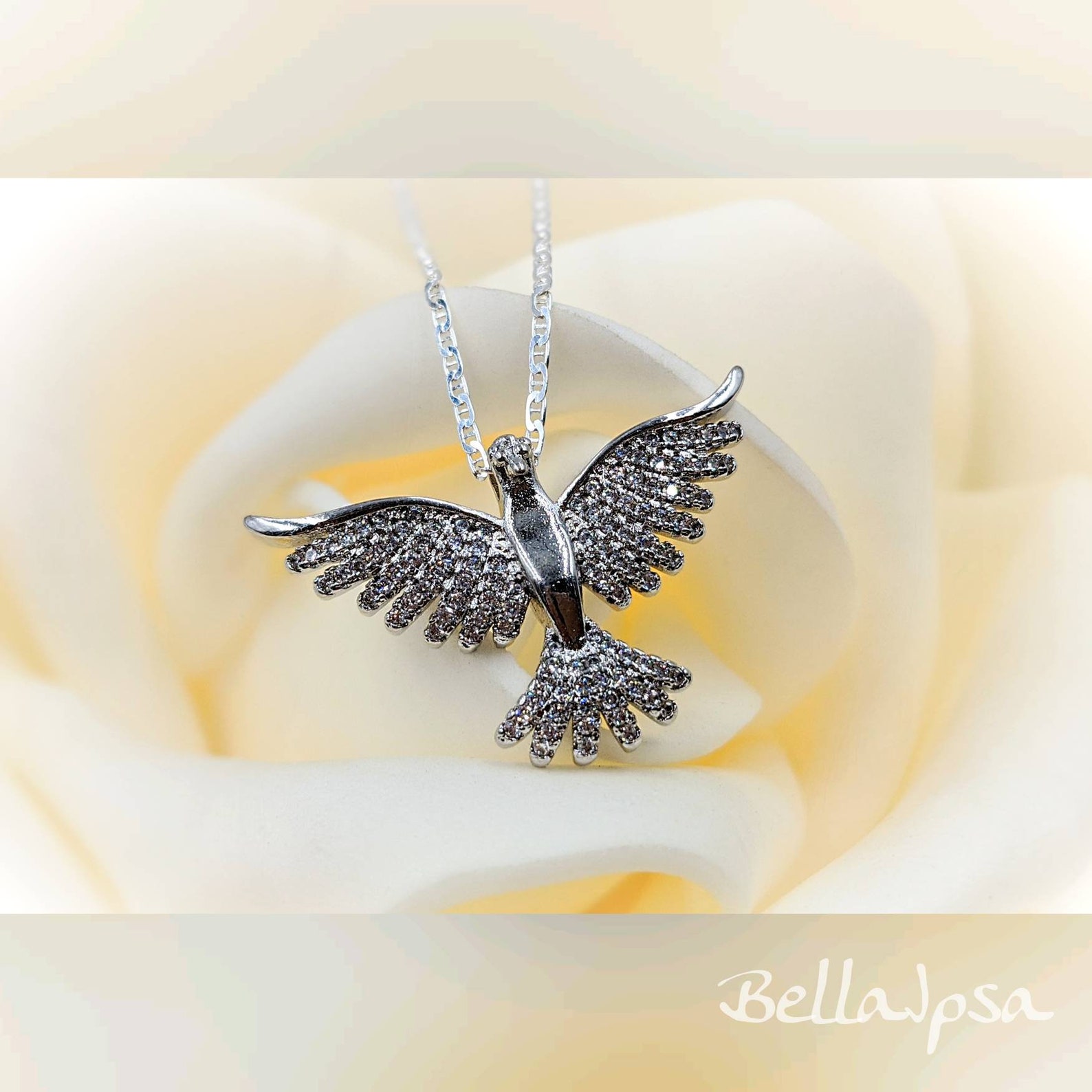 Silver Phoenix Rising Layered Necklace & Sterling Silver - Etsy