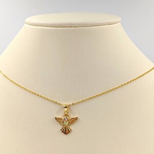 Gold and Opal Angel Pendant Necklace; Opal Angel; 925 Gold Angel With ...