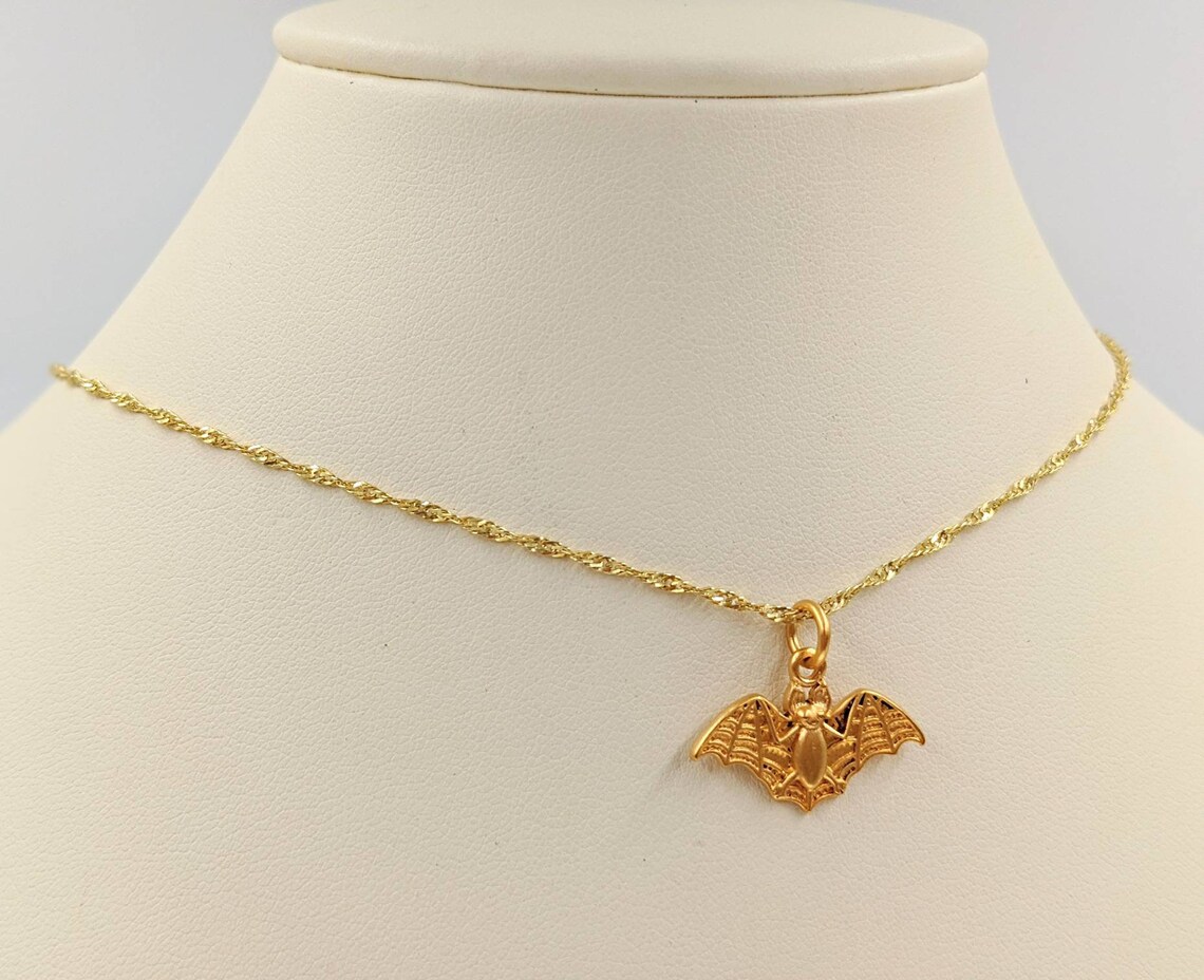 Gold 925 Bat Necklace Gold Vermeil Bat Necklace 925 Sterling | Etsy