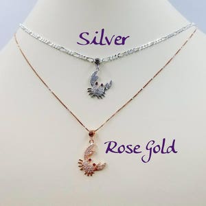 Silver Crab Necklace; 925 Sterling Silver Chain Necklace W 925 Sterling ...