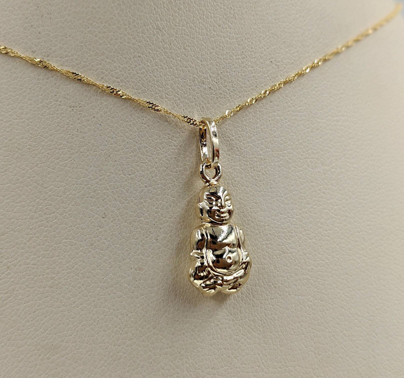 Solid 14K Gold Buddha Necklace Solid Gold Buddha Gold | Etsy