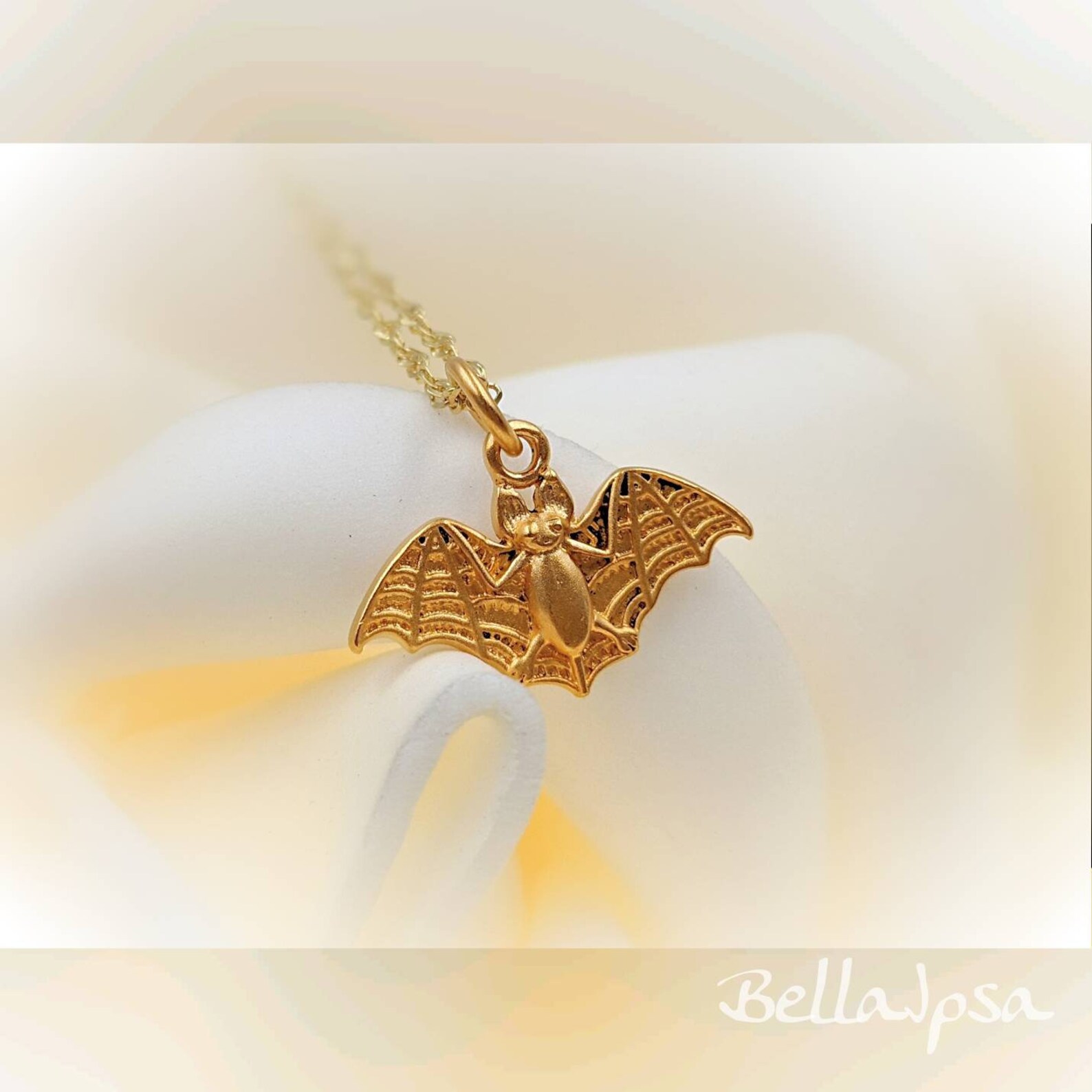 Gold 925 Bat Necklace Gold Vermeil Bat Necklace 925 Sterling | Etsy