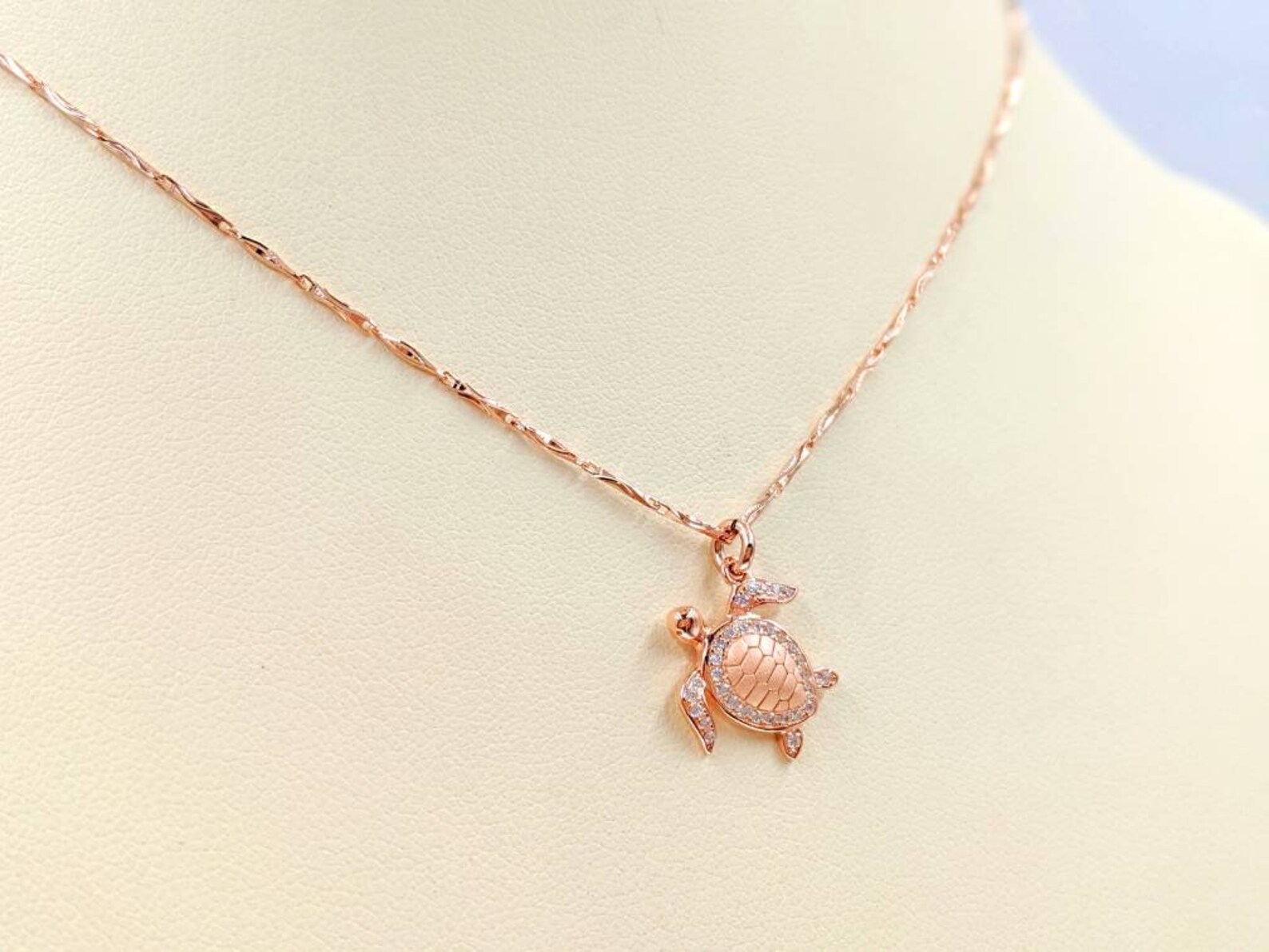 Rose Gold Sea Turtle Necklace 925 Sterling & Rose Turtle 925 - Etsy