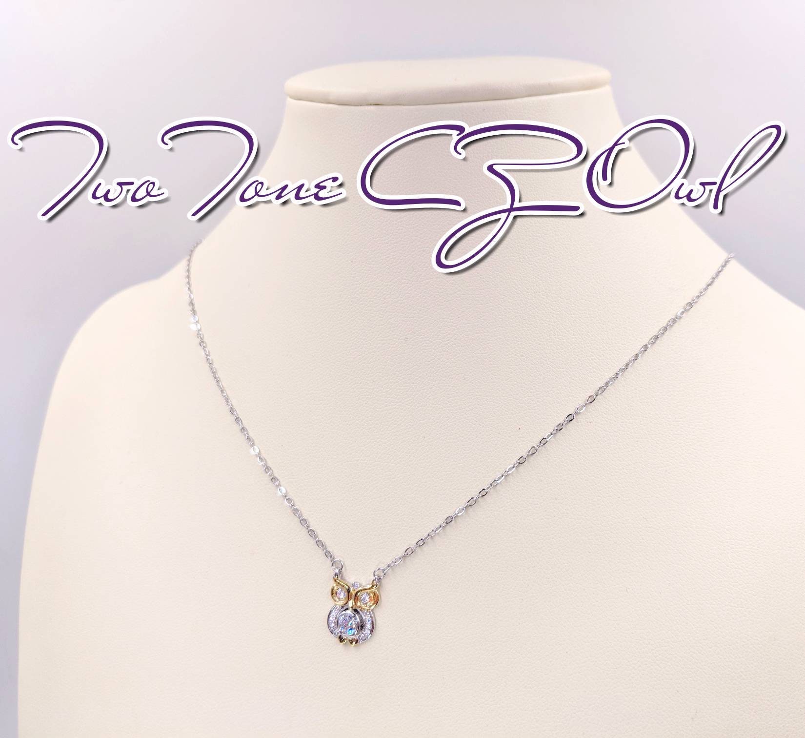Two Tone Owl Necklace 925 Sterling Silver and Gold Owl With - Etsy UK