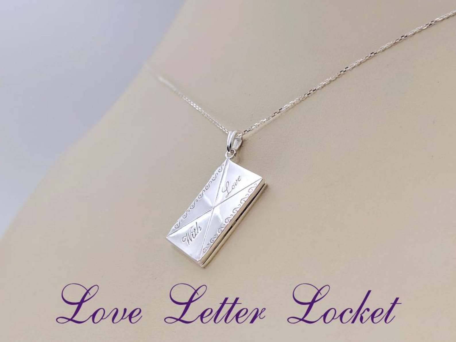 925 Silver & Gold Love Letter Locket Necklace Necklace W | Etsy