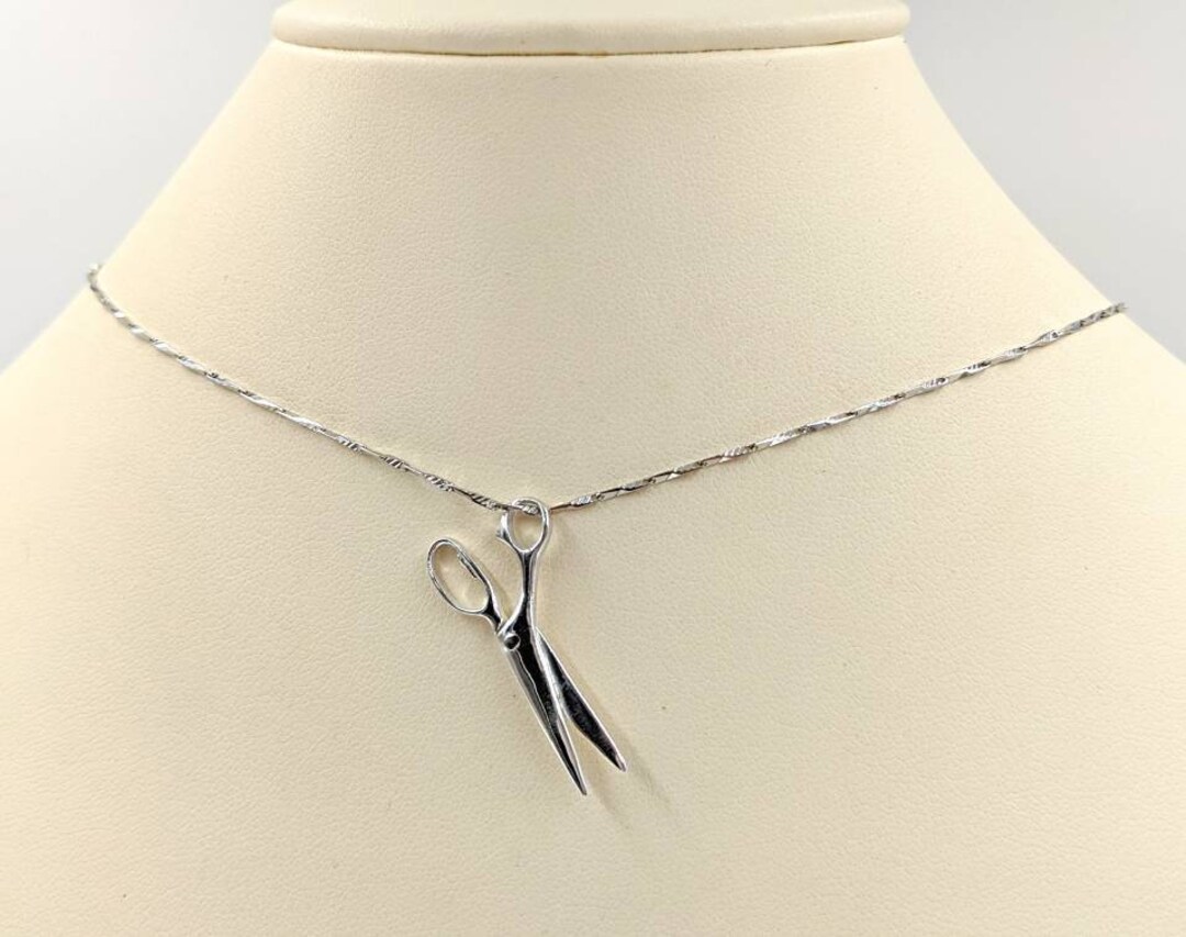 925 Sterling Silver Scissors Necklace; Scissor Necklace; Hair Stylist ...