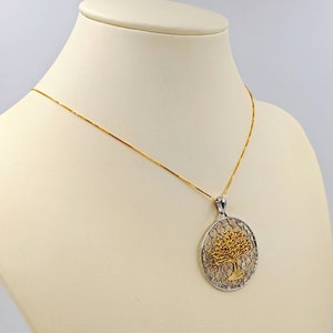 Two Tone Silver & Yellow Gold 925 Tree of Life Necklace Wire - Etsy