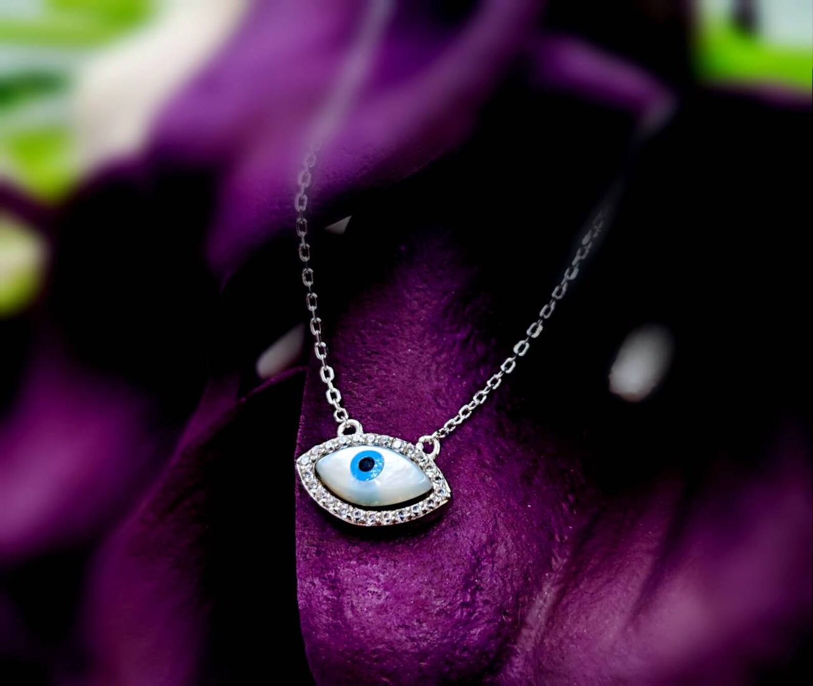 All Seeing Eye Necklace Sterling Silver 925 Eye Pendant Chain - Etsy