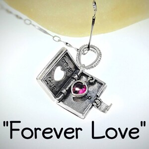 925 Book Locket Love Letter Necklace; Secret Love Note; Necklace W ...