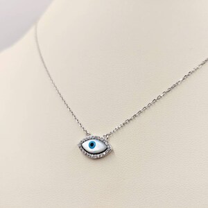 All Seeing Eye Necklace, Sterling Silver 925 Eye Pendant Chain Necklace ...