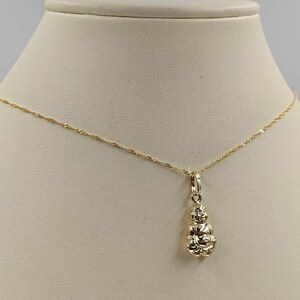 Solid 14K Gold Buddha Necklace; Solid Gold Buddha; Gold Necklace With ...