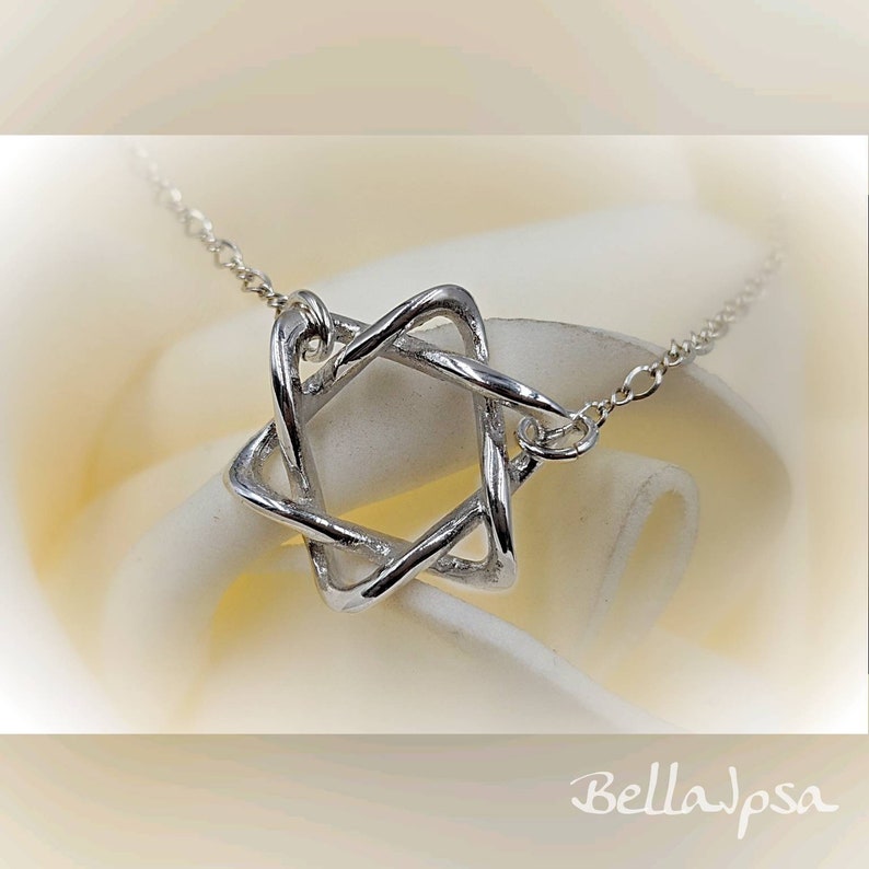 Silver Star of David Necklace 925 Star Necklace Silver Star - Etsy