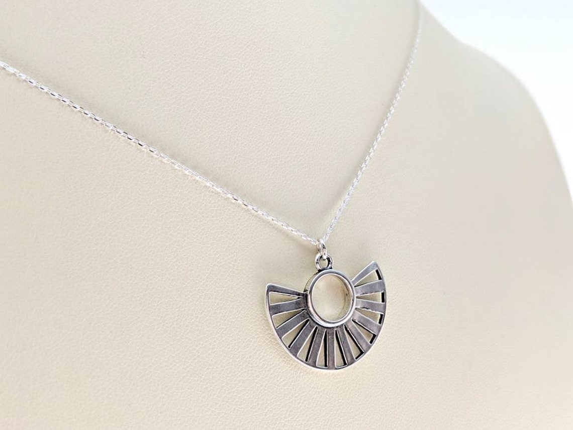 925 Sun Necklace; 925 Sunrise Necklace; Sunburst Necklace; Half Sun ...