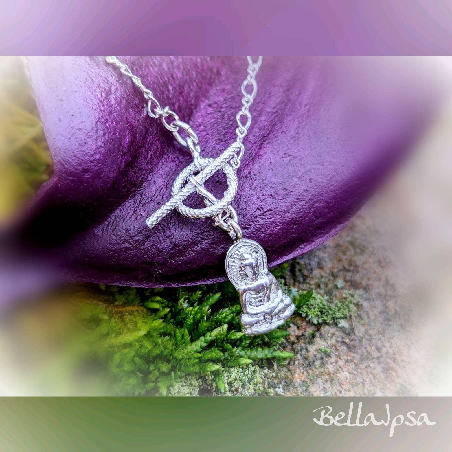 Sterling Silver Buddha; 925 Buddha Necklace; Buddha Toggle Necklace ...