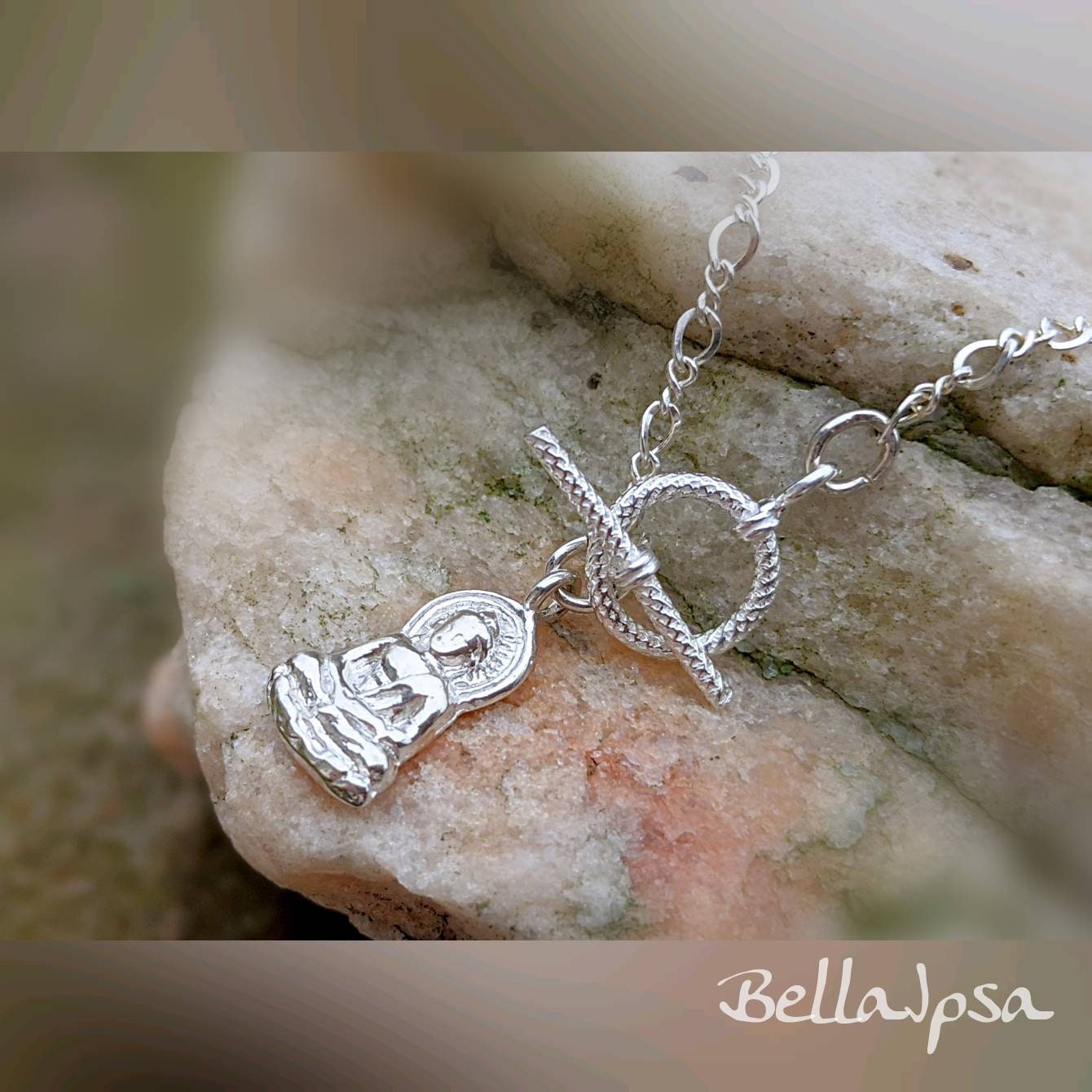 Sterling Silver Buddha; 925 Buddha Necklace; Buddha Toggle Necklace ...