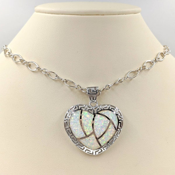 Opal Heart Necklace - Etsy