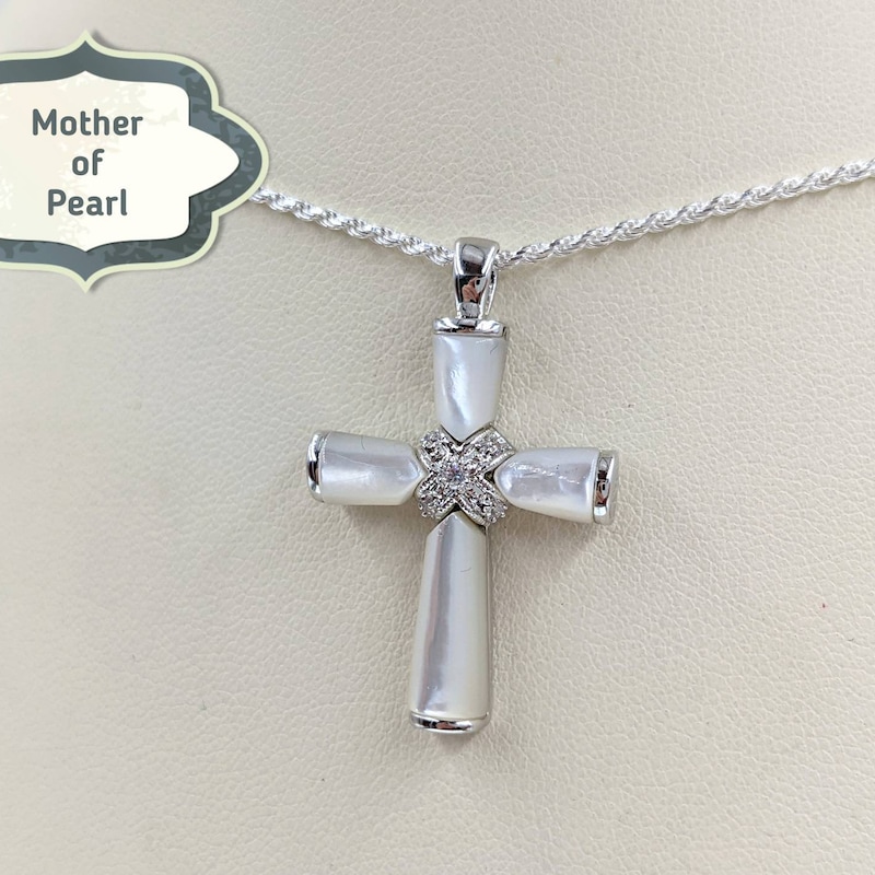 Pearl Cross Necklace - Etsy