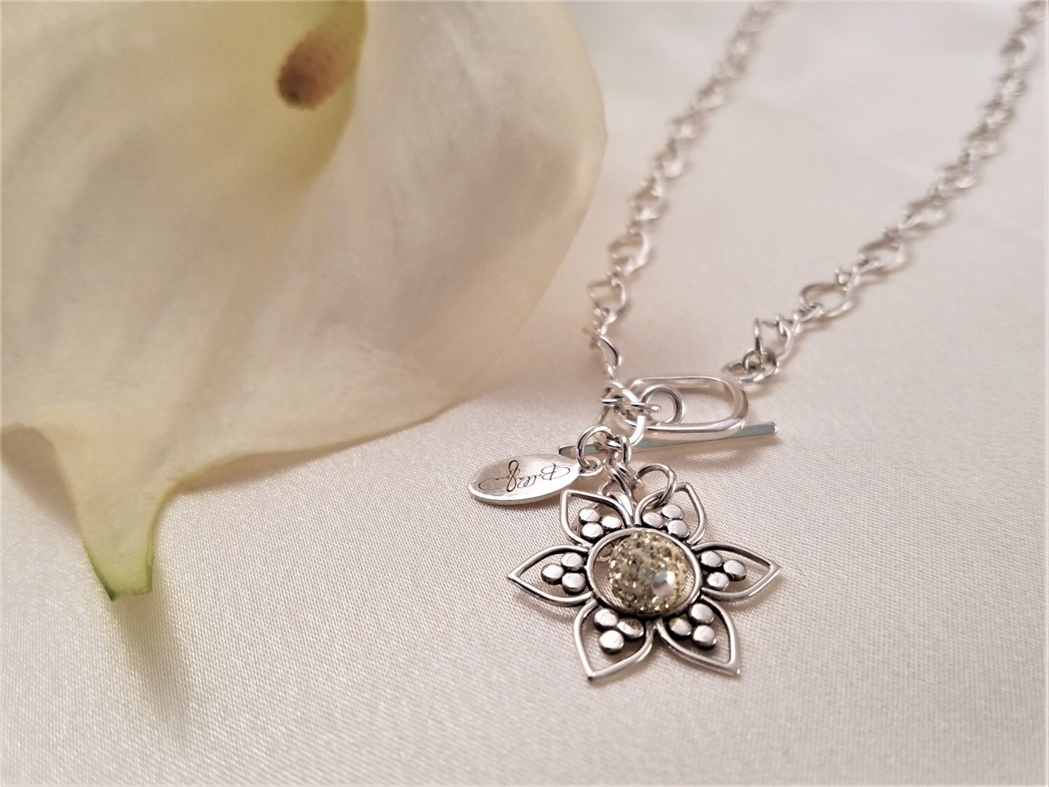 Sterling Silver Heavy Infinity Chain Necklace With 925 Lotus | Etsy