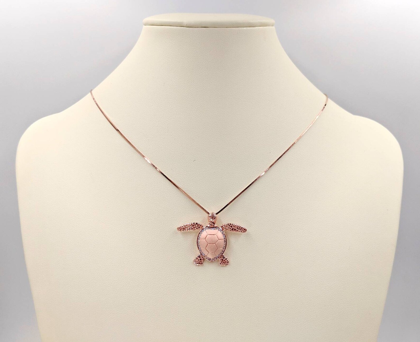 Rose Gold Sea Turtle Necklace 925 Sterling & Rose Turtle 925 | Etsy