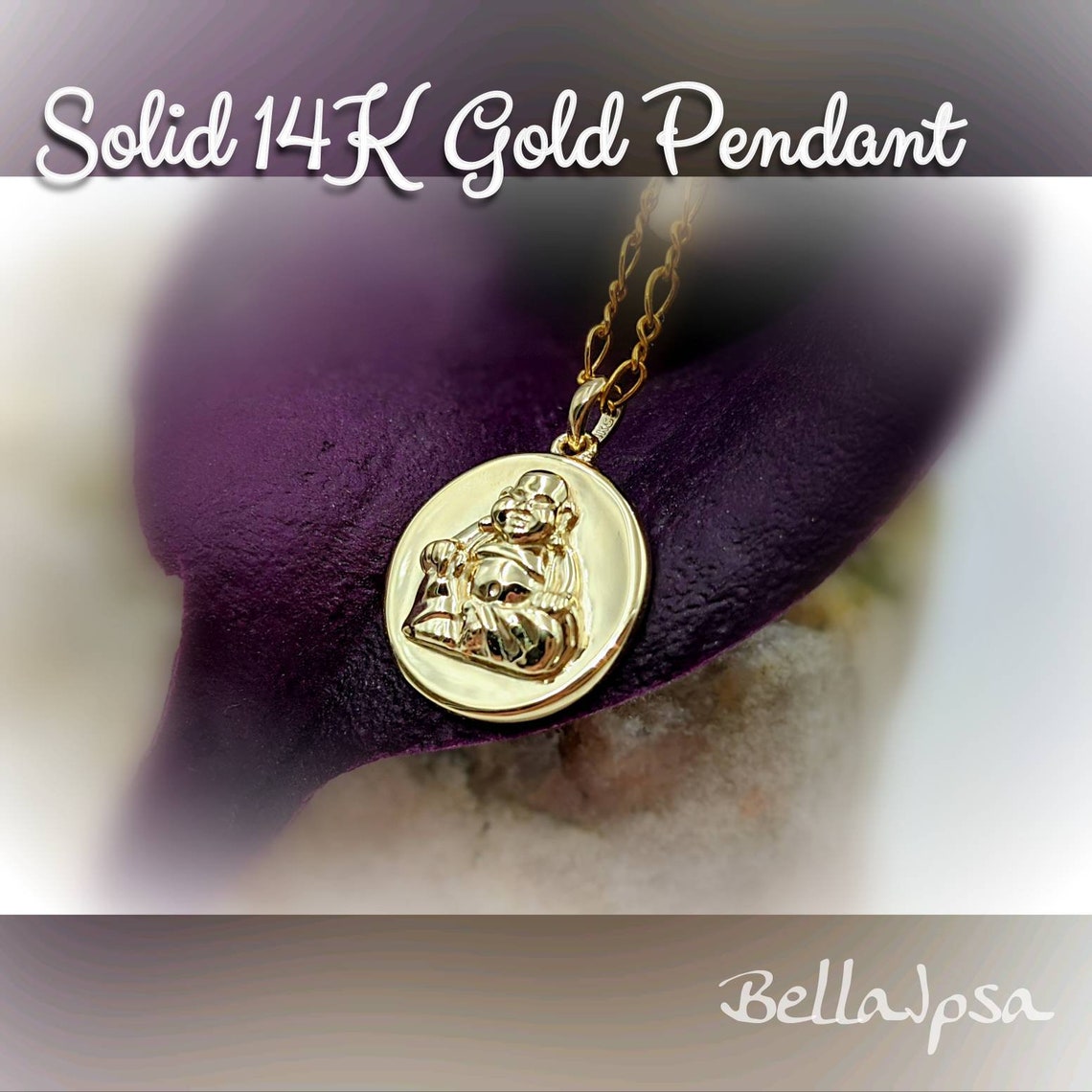 Solid 14K Gold Buddha Necklace Solid Gold Buddha Necklace - Etsy