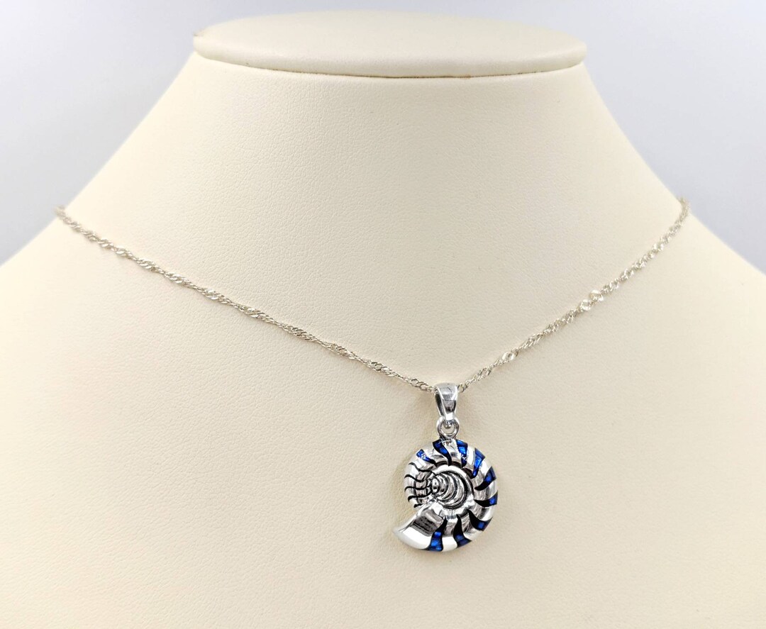 Silver Moon Shell; Periwinkle Shell Necklace; Seashell Pendant ...