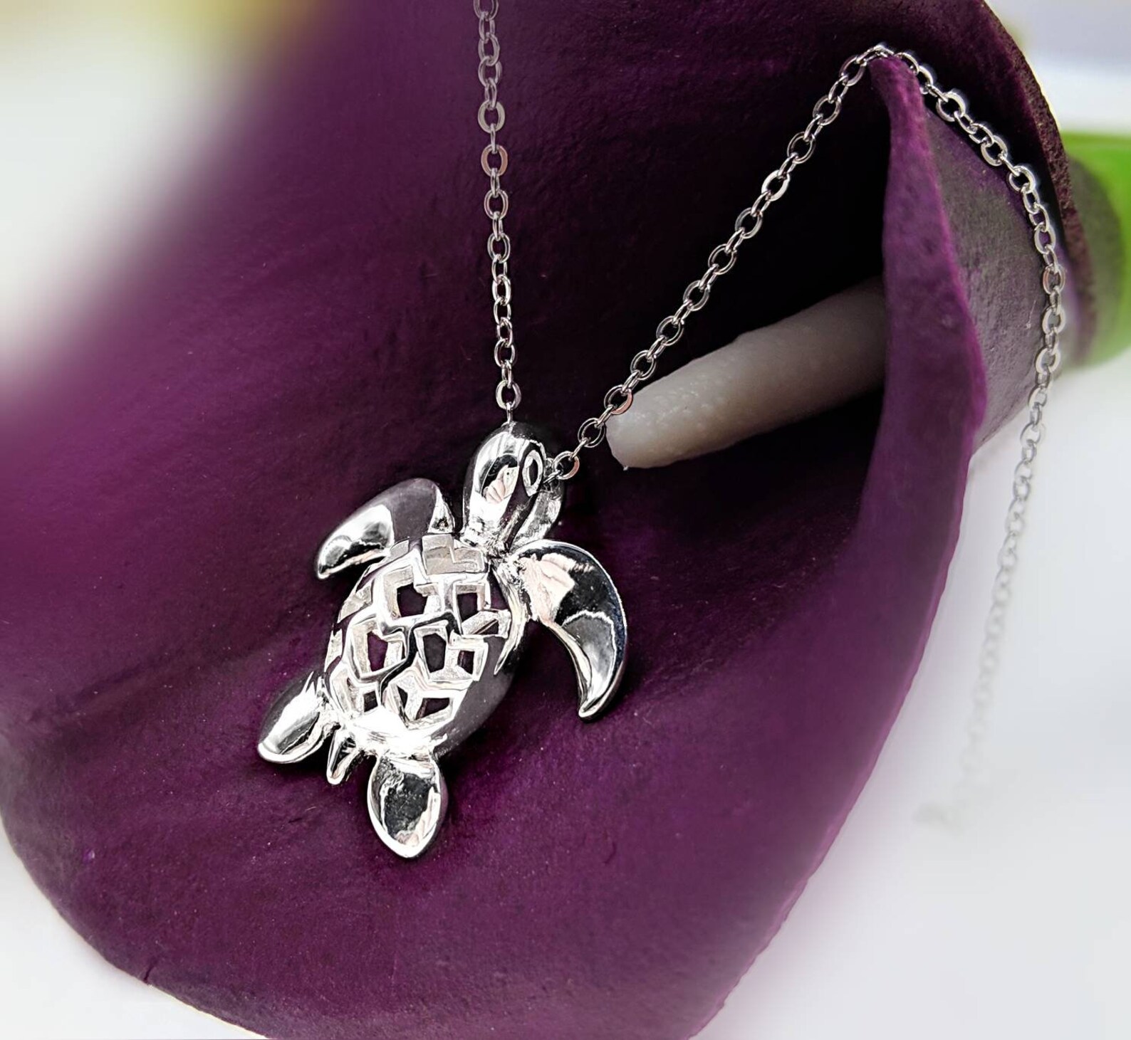 Sea Turtle Necklace Turtle Jewelry925 Sterling Silver Chain | Etsy