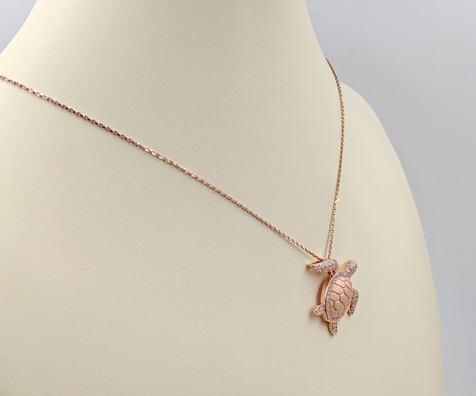 Rose Gold Sea Turtle Necklace 925 Sterling & Rose Turtle 925 | Etsy