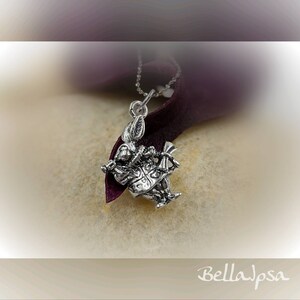 White Rabbit Necklace; 925 Sterling White Rabbit Necklace; Wonderland ...