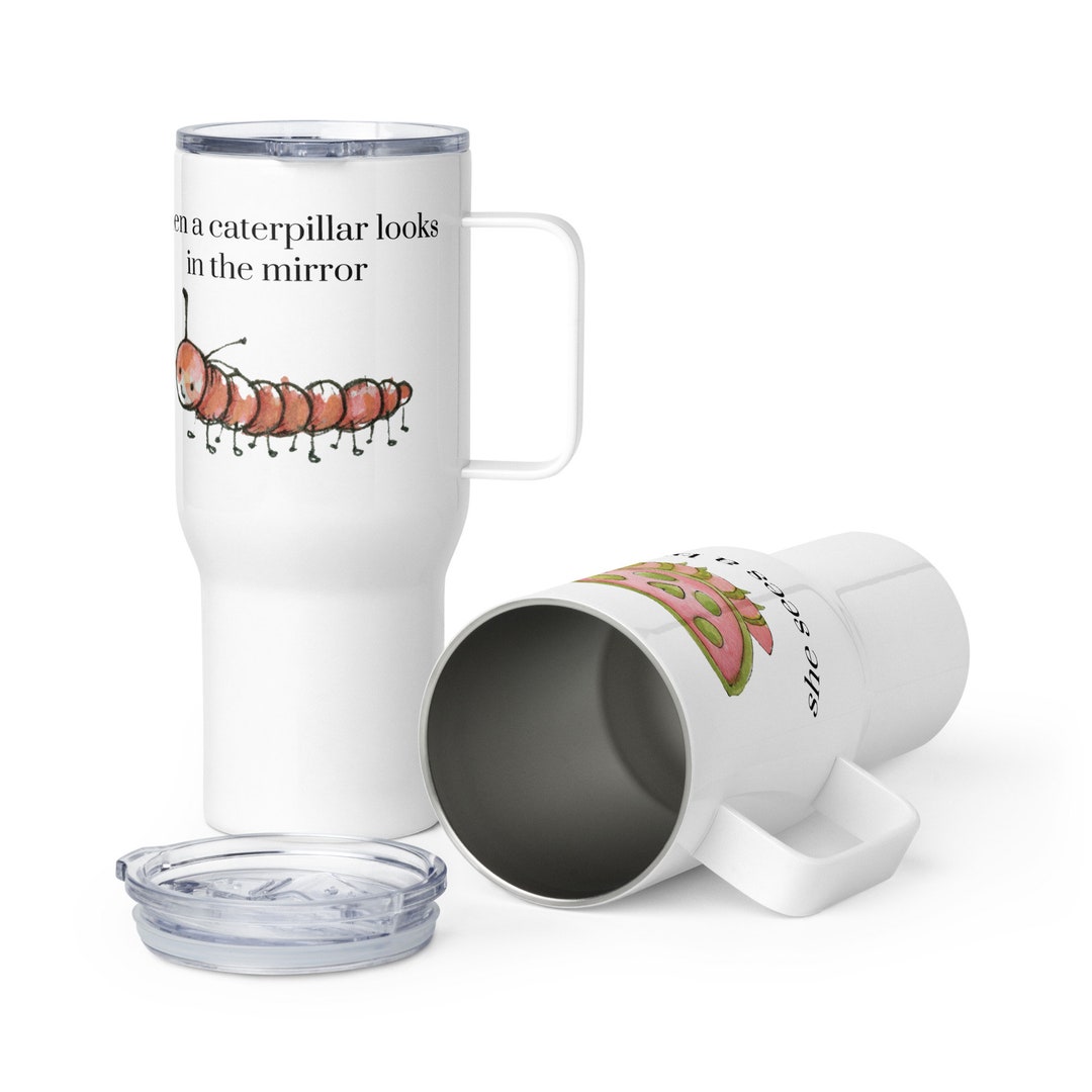 Butterfly Cup, Butterfly Inspirational Travel Mug With a Handle ...