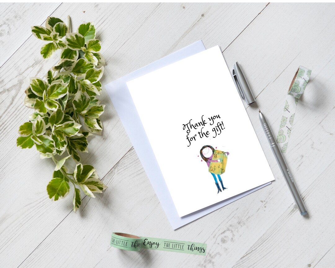 Thank You for the Gift, Thank You Greeting Card, Cute Thanks for the ...