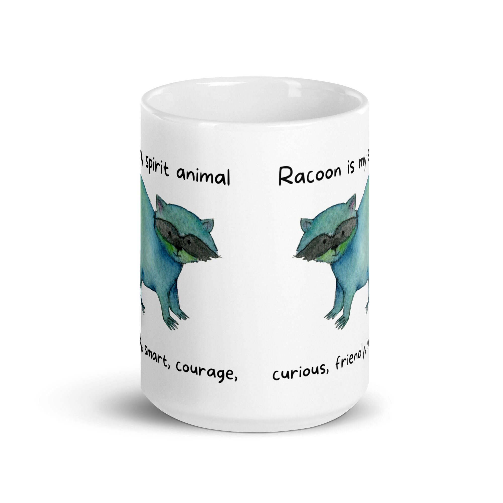 Racoon Lover Cup, Racoon Spirit Animal White Glossy Mug - Etsy