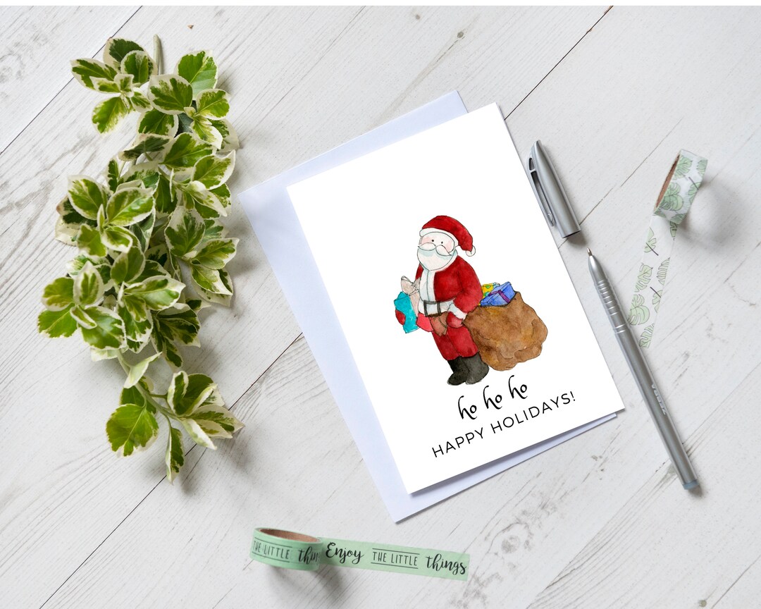 Ho Ho Ho Happy Holidays Cute Christmas Card - Etsy