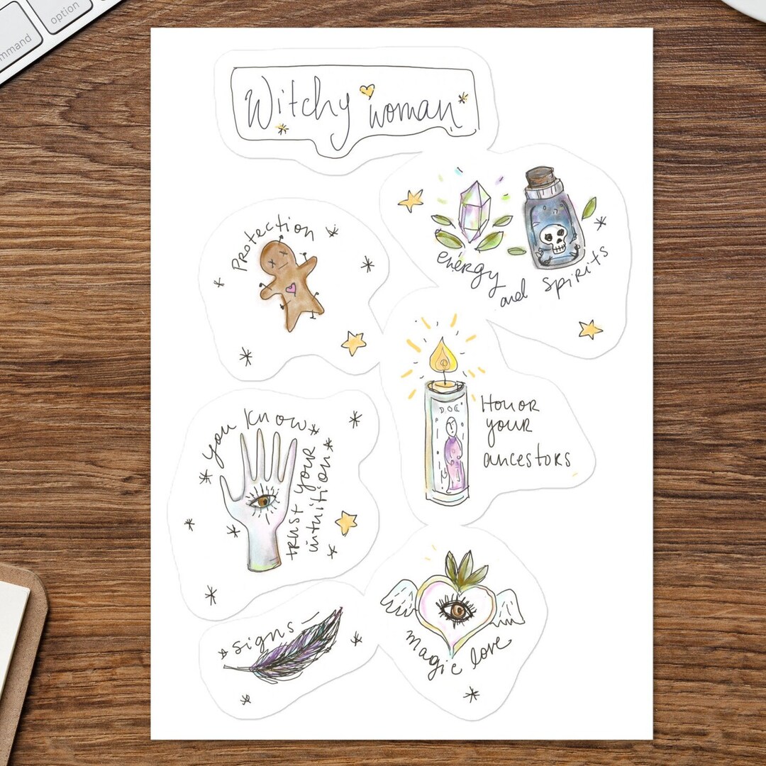 Witch Stickers, Stickers for Witchy Planner, Fun Stickers for Grimoire ...