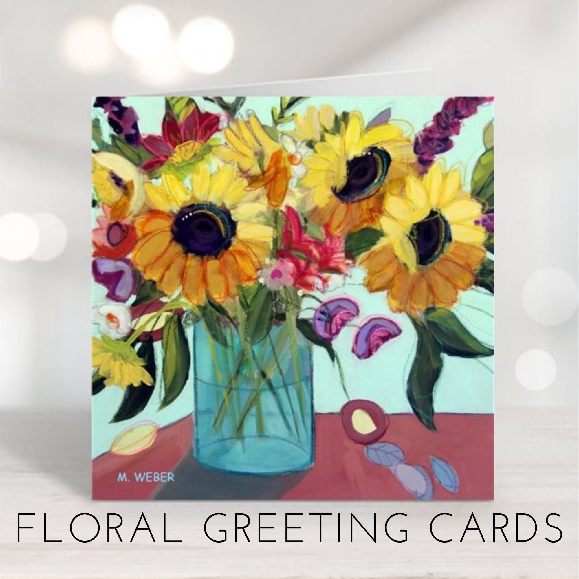 SUNFLOWER GREETING CARDS Birthday Cards Christmas Cards Holiday Cards ...