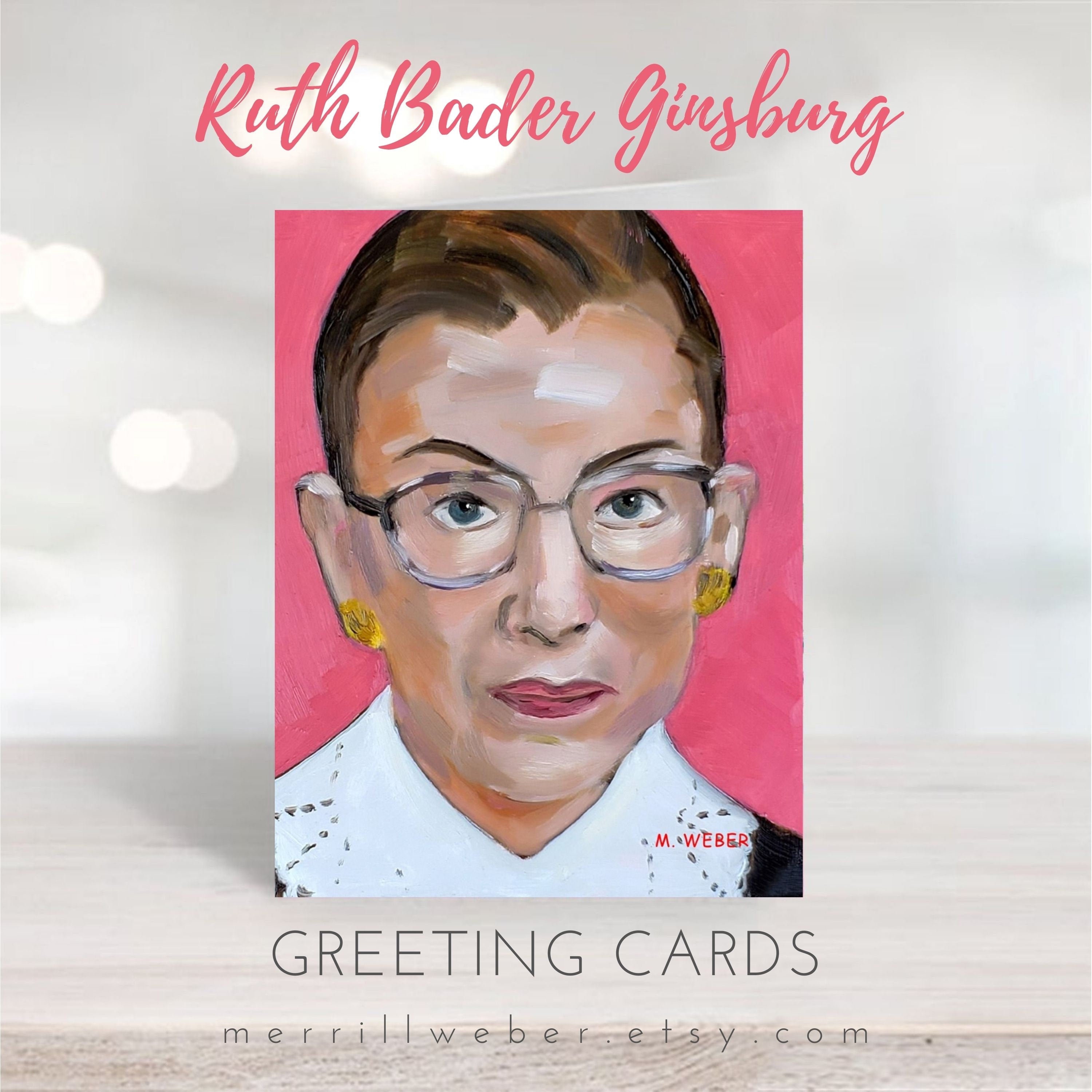 Paper & Party Supplies Ruth Bader Art Ruth Bader Ginsburg Postcards ...
