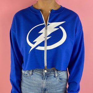Tampa Bay Lightning Cropped Zip-up Sweatshirt - Etsy