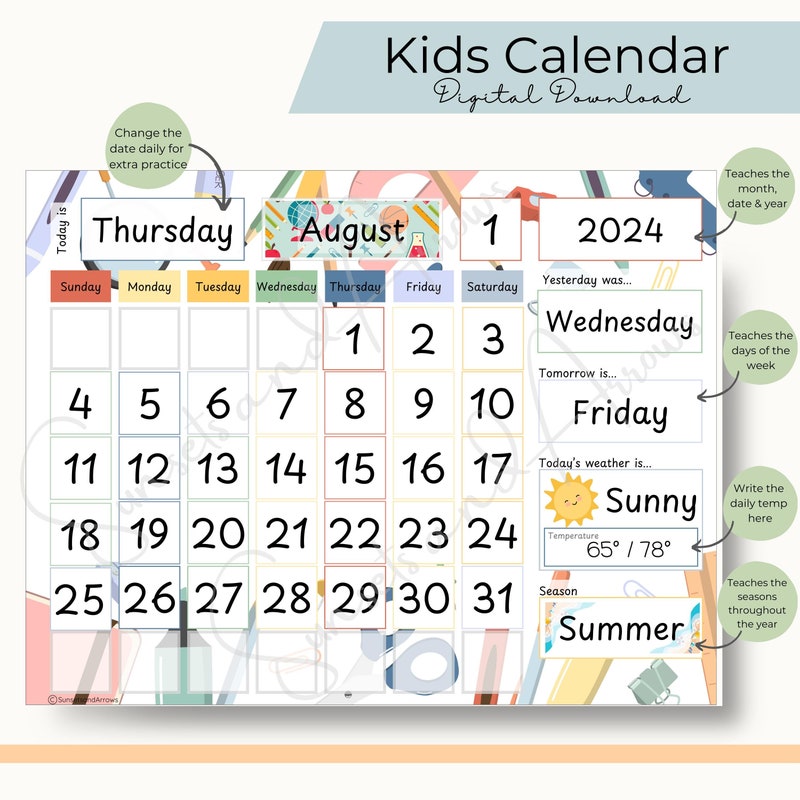 Homeschool Wall Calendar - Etsy