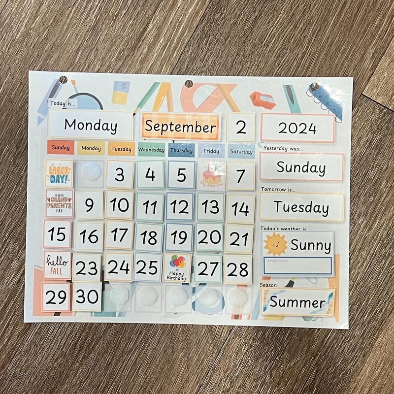 Homeschool Wall Calendar - Etsy