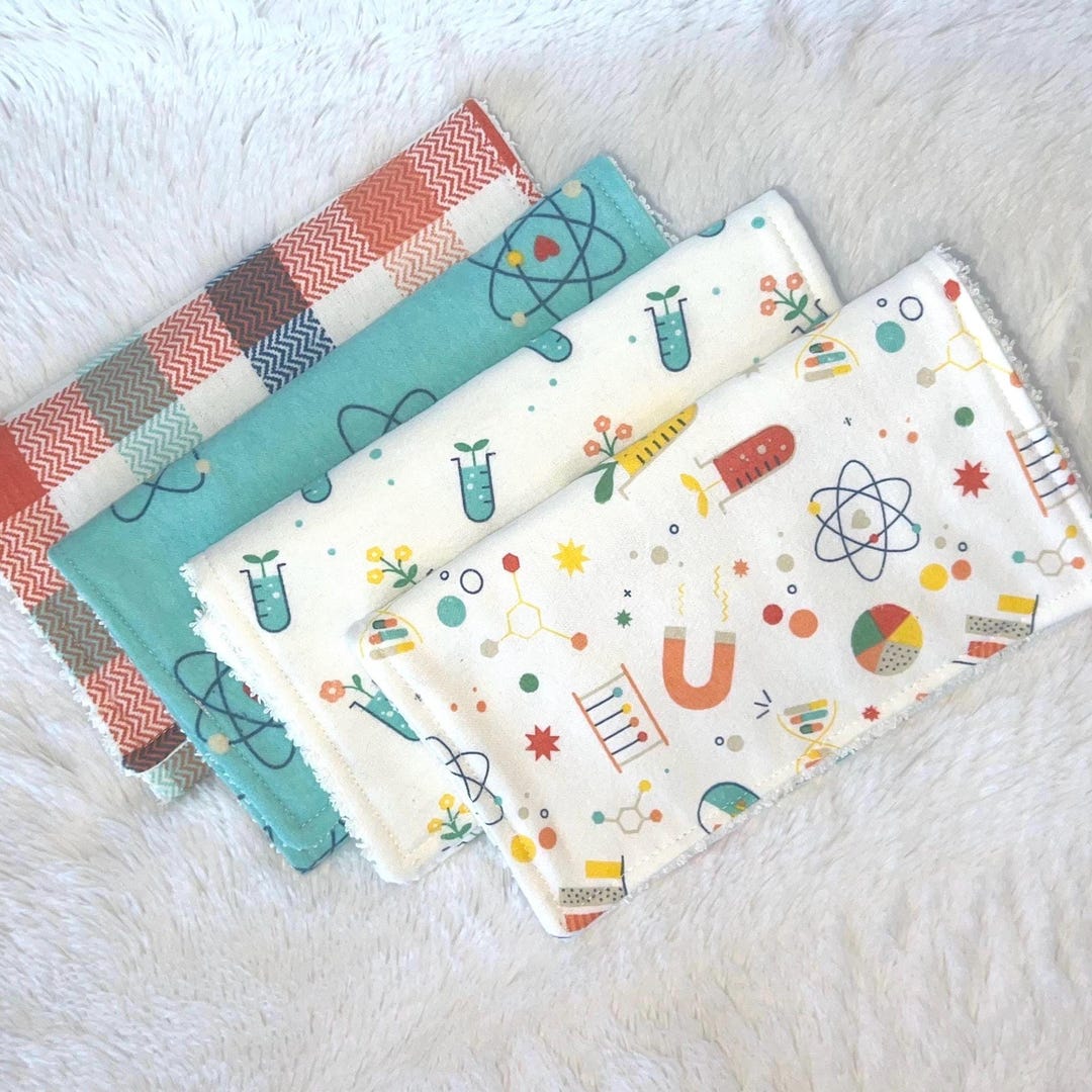 Science Burp Cloth, Cute Handmade Cotton Baby Shower Gift, Flower Burp ...