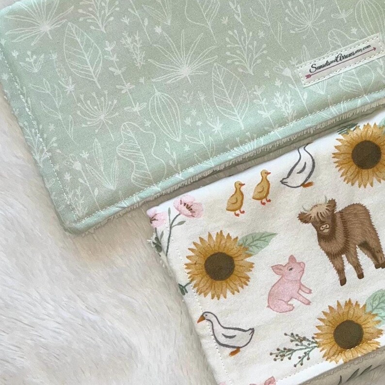 Highland Cow Terry Cloth Burp Cloth, Farm Animal Cotton Burp Rag ...