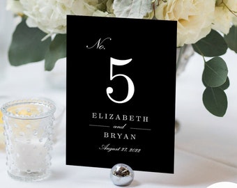 Editable Table Numbers Modern White Elegant Printable | Etsy