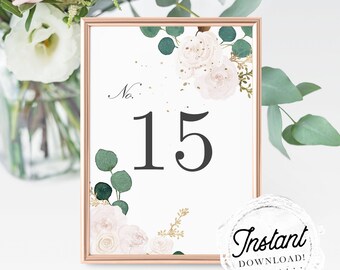 Editable Table Numbers Template Turquoise Printable Instant - Etsy