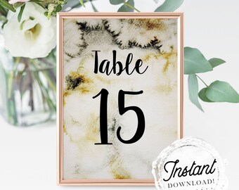 Editable Table Numbers Template Pretty Watercolor Printable | Etsy