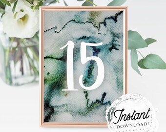 Editable Table Numbers Template Turquoise Printable Instant - Etsy