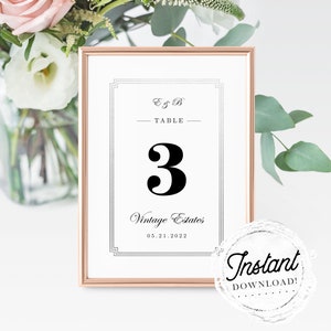 Editable Table Numbers Template Vintage Minimalist - Etsy