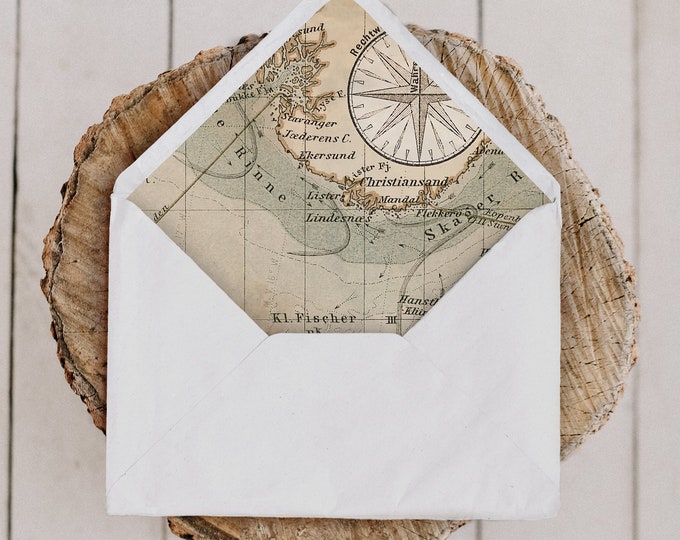 World Map Envelope Liners A2 Size - Square Flap - Multicolor - for your ...