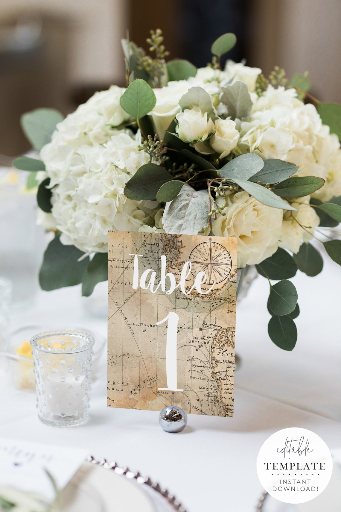 Editable Travel-theme Table Numbers Template Vintage Map - Etsy