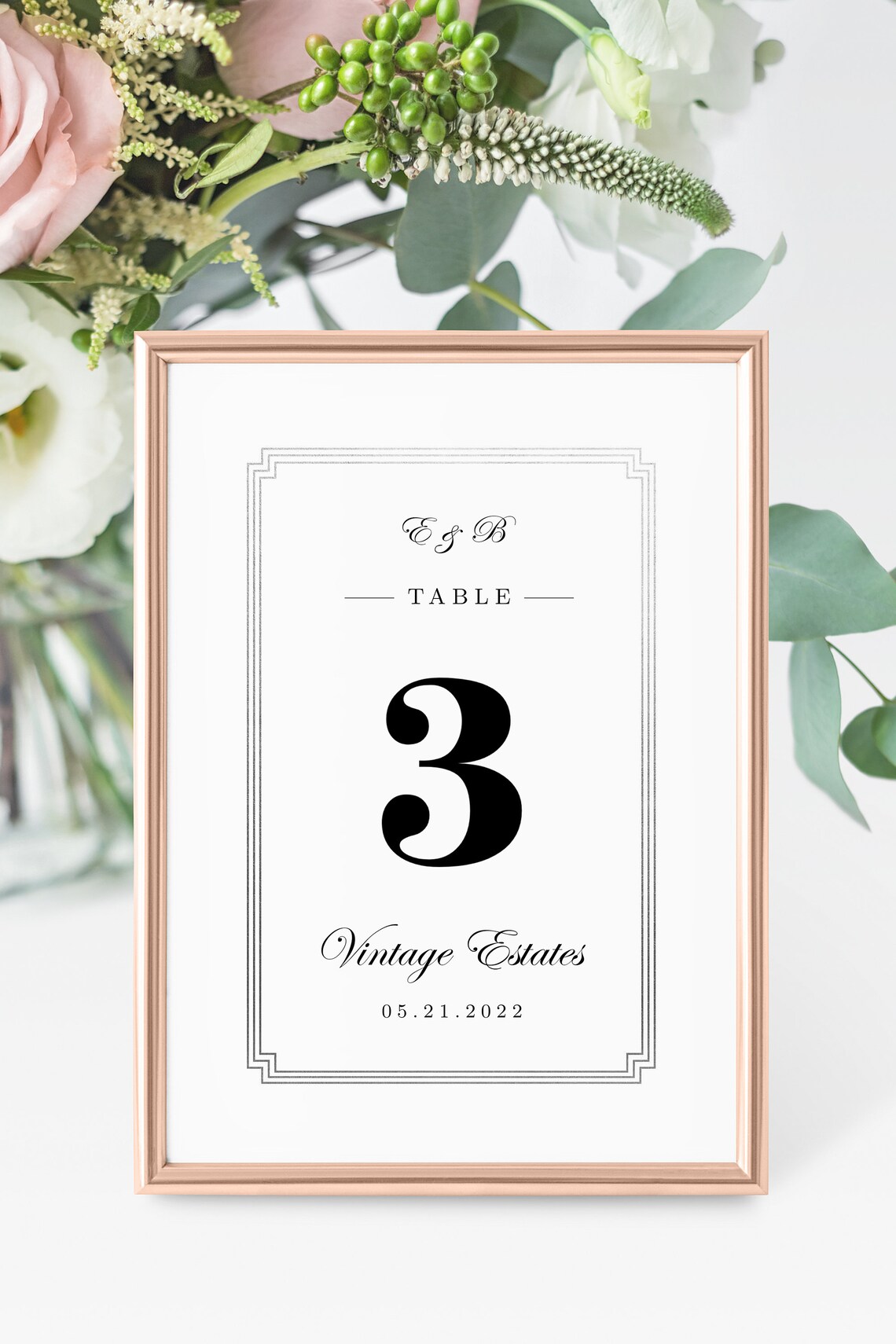 Editable Table Numbers Template Vintage Minimalist | Etsy