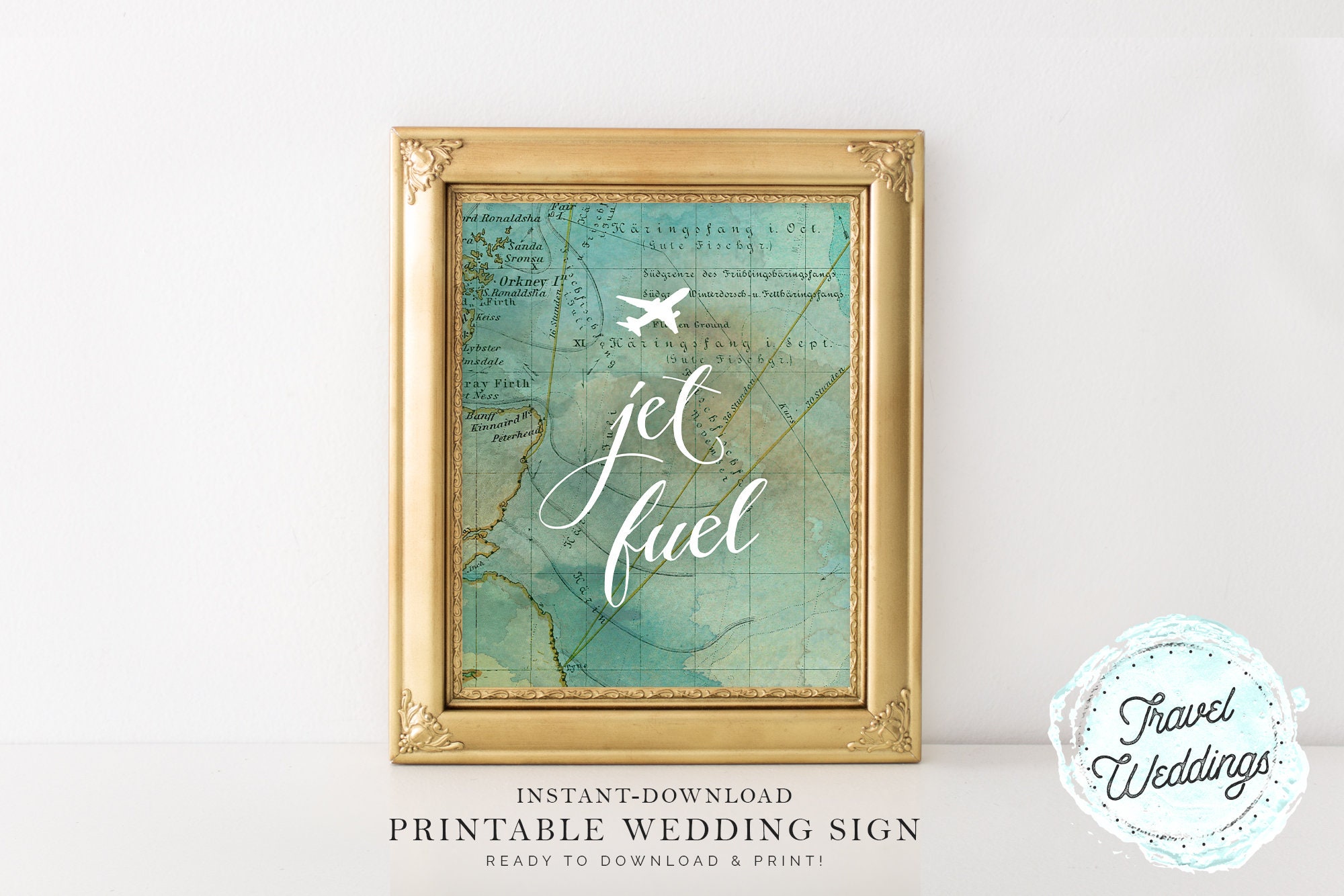 Printable Jet Fuel Drink Station Wedding Sign Map | Etsy