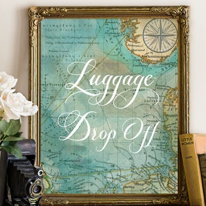 Printable "luggage Drop Off" Wedding Sign, Travel Theme, Instant ...